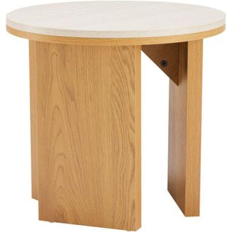Oviala Table basse effet bois ronde diam 50 cm bois clair