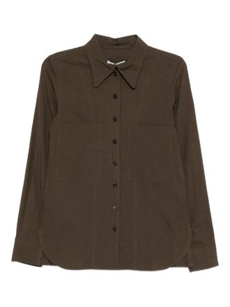 Low Classic chemise Crumpled - Marron