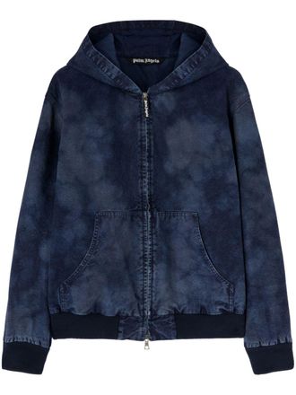 Palm Angels hoodie &agrave; logo incurv&eacute; - Bleu