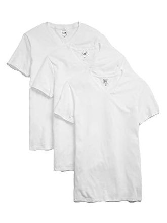 GAP 3-Pack V-Neck Tee T-Shirt, Blanc (Optic White), Taille XL Homme