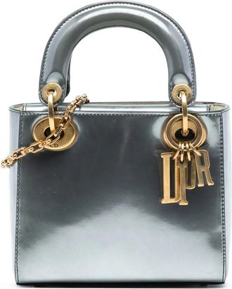 Dior Hobo Bags - Mini Metallic Patent Lady Dior - Gr. unisize - in Silber - f&uuml;r Damen