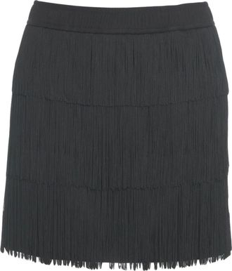 8pm 8Pm, Femme, Jupes, Noir, Taille: 40 FR Fringe Mini Skirt Nero Aw25