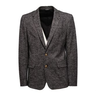 Dolce & Gabbana Pied de Poule Jacke aus Baumwolle/Wolle - - Jackets - Herren - Schwarzk - M