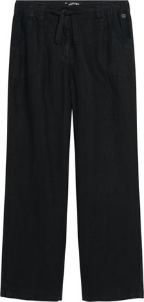 Superdry Damen Leinenhose mit niedriger Leibh&ouml;he Schwarz 42