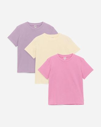 Arket T-Shirt Mit Rundhalsausschnitt 3er-Pack -Lila