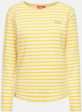 Derbe Derbe Langarmshirt Interstriped Damen Wei&szlig; Gelb Streifens