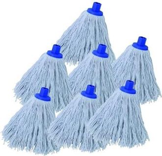 MSV 24 St&uuml;ck Ersatz-Mopp aus hochwertiger Baumwolle, 220 g, Wei&szlig; - sechseckige Spitze