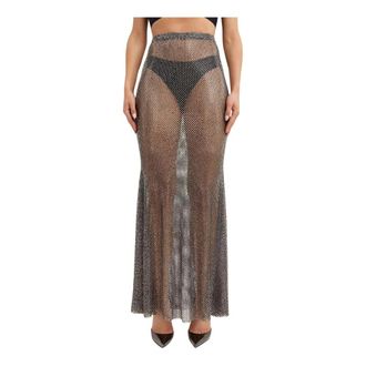 Santa Brands Maxi Mesh Kristallverziert Rock - - Skirts - Damen - Schwarzk - XS/S