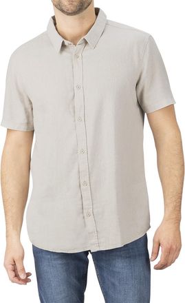 Riverso Leinenhemd Herren Kurzarm Regular Fit RIVCarlo Freizeithemd Sommerhemd Leinen Hemd Knopfleiste Einfarbig, Größe:XXL, Farbe:Light Sand