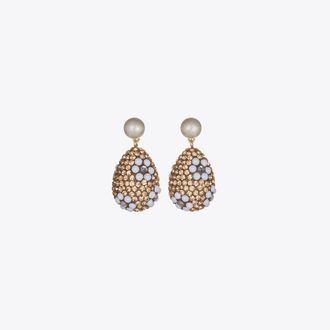 Tory Burch Damen Curiosity Crystal Pearl Drop Earrings