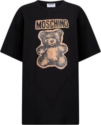 Moschino unisex, Tops, Noir, Taille: XS T-shirt en jersey de coton avec nounours
