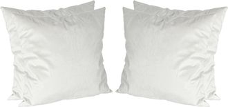 Nicola Spring 4X Creme 55cm x 55cm Quadrat Samt Kissen - Gef&uuml;llt Sofa Kissen Bett Zimmer Dekor Streukissen mit Deckels & Einlagen