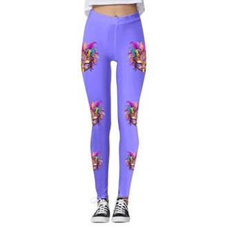 Generic Collants thermiques pour femmes, hommes, femmes, mode, d&eacute;contract&eacute;, carnaval, imprim&eacute;, sport, leggings longs, violet fonc&eacute;, XXL