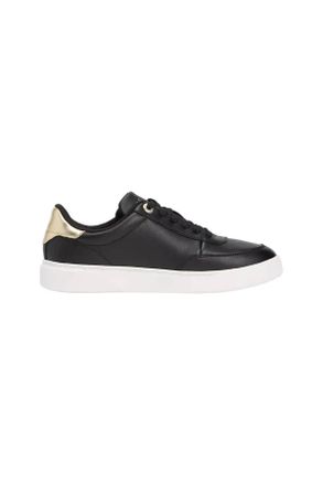 Tommy Hilfiger Damen Cupsole Sneaker Essential Chic Court aus Leder, Schwarz (Black), 41