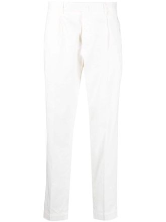 Dell'Oglio pantalon fuselé à design plissé - Blanc