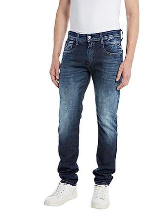 Replay Herren Jeans Anbass Slim-Fit Bio, Bleu foncé 007-2 (Blau), 34W / 36L
