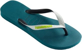 Havaianas Top Mix, Bequeme, Robuste und Leichte Badelatschen mit Brasilianischer Flagge, Zweifarbigen Riemen und Rutschfesten Sohlen, Unisex Erwachsene