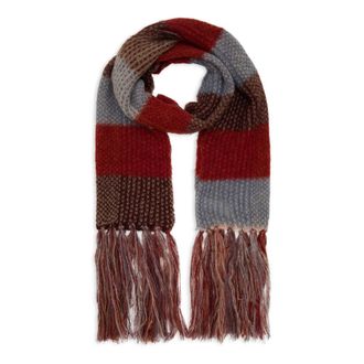 Gallo Gallo, unisex, Accessoires, Multicolore, Taille: ONE Size Sciarpa frange fantasia tartan a righe