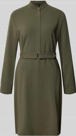 Marc Cain Knielanges Kleid mit Stehkragen und G&uuml;rtel
