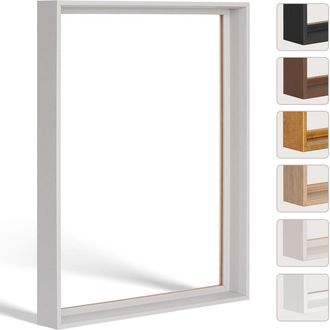 Bildershop-24 Schattenfugenrahmen FLEXI in Hellgrau (matt) 100x100cm für Leinwandbilder und Keilrahmenbilder bis 4 cm Tiefe