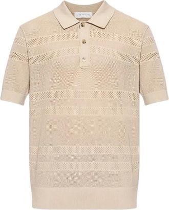 Dries Van Noten Homme, Tops, Beige, Taille: M Mesh Polo