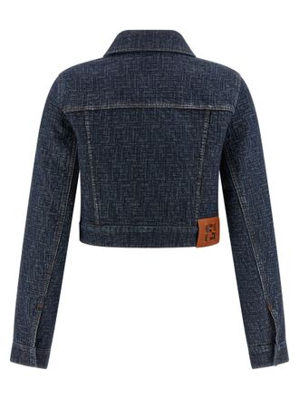Fendi Womens Blue Cotton Denim Jacket Clothing