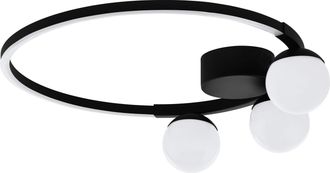 Eglo LED Deckenleuchte Phianeros, 4 flammige Deckenlampe, Wohnzimmerlampe, Küchenlampe aus Stahl und Kunststoff, Flurlampe Decke in Schwarz, Weiß, Ø 40 cm