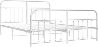 Generic Bettgestell mit Kopfteil aus Metall, Kopfteil f&uuml;r Doppelbett, R&uuml;ckenlehne f&uuml;r Bett, (schwarz, 120 x 190 cm) (160 x 200 cm)