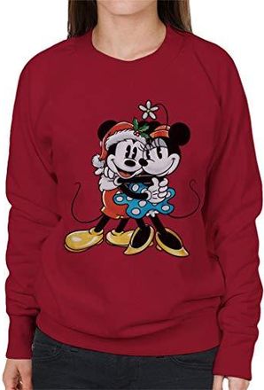 Disney Christmas Mickey and Minnie Festive Hug Womens Sweatshirt