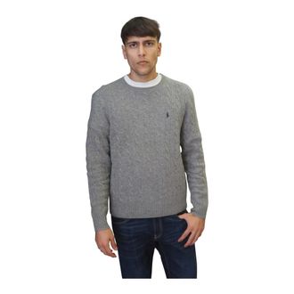 Ralph Lauren Homme, Pulls, Gris, Taille: M Pull Ras du Cou en C&acirc;ble Laine et Cachemire