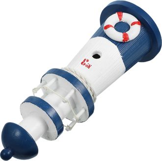 DOITOOL Holz Lighthouse Deko Ornament Klein Mediterraner Stil Nautische Tischdeko Blau für Wohnräume und Ocean Party