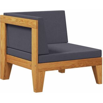 vidaXL Vidaxl - Canap&eacute; dangle sectionnel et coussins gris fonc&eacute; Bois dacacia