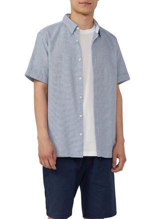 s.Oliver Regular Fit: Strukturiertes Kurzarmhemd aus Baumwolle mit Kentkragen