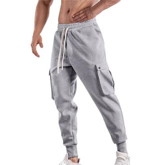 Generic Jogging Homme Pantalon Jogging Homme Pantalon Survetement Homme Confortable Classique - Cargo Sport Homme Grande Taille avec Grandes Poches - Id&eacute;al Ru
