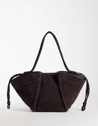 Dolce Vita Maro Schulter-Shopper aus Wildleder in Schokobraun