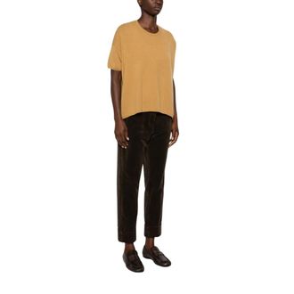 C.T. Plage Kaschmir Pullover mit Rundhalsausschnitt - - Knitwear - Damen - Gelb - XS
