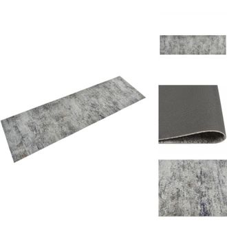 vidaXL K&uuml;chenteppich Waschbar Beton 60x180 cm Samt - K&uuml;chenl&auml;ufer - Samt - PVC - Rutschfest - Maschinenw&auml;sche