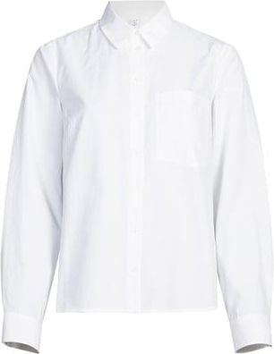 Vila Chemise droite &agrave; col classique en coton m&eacute;lang&eacute;