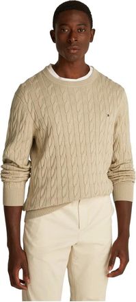 Tommy Hilfiger Homme, Pulls, Beige, Taille: S Pull ras du cou en maille torsad&eacute;e