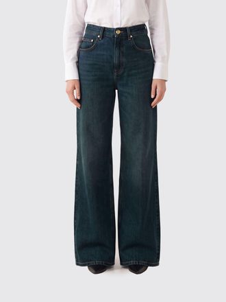 Brunello Cucinelli Jean large en denim avec broderie Monili