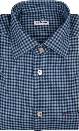 Kiton Homme, Chemises, Bleu, Taille: 4XL Nerano Shirt