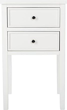 Safavieh K&uuml;stenl&auml;ndisch Akzenttisch mit H&ouml;lzerner Aufbewahrungsschublade, Wei&szlig;, 43 x 36 x 75