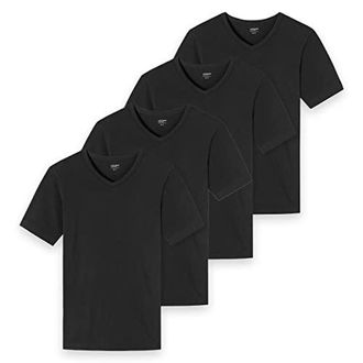 Uncover by Schiesser Lot de 4 maillots de corps / t-shirts &agrave; manches courtes pour homme - En coton, 4 x noir., M