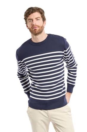 Armor Lux Pull Marin avec Boutons en Ivoire v&eacute;g&eacute;tal GROIX