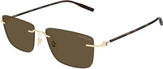 Montblanc Montblanc, Homme, Accessoires, Jaune, Taille: 56 MM Lunettes de soleil