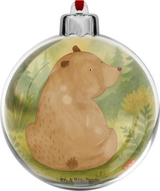 Mr. & Mrs. Panda Weihnachtskugel B&auml;r Schulterblick Design - Geschenk, christbaumkugel, christbaumkugeln, Weisheit, Weltansicht, Selbstachtung, Teddy, kunststoff, B&auml;ren
