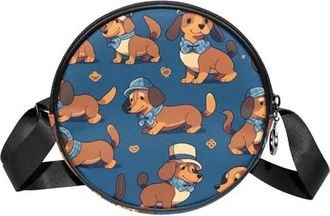 Generic Sac &agrave; bandouli&egrave;re rond pour femme, petit sac &agrave; bandouli&egrave;re avec fermeture &eacute;clair et bretelles r&eacute;glables style d&eacute;contract&eacute; pour femmes et filles