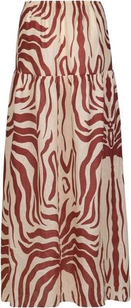 Johanna Ortiz jupe Bohemia à volants superposés - Tons neutres