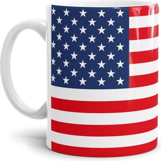 Tassendruck Flaggen-Tasse/Souvenir/Urlaub/Länder-Fahne/Kaffetasse/Mug/Cup - (USA, Normal)