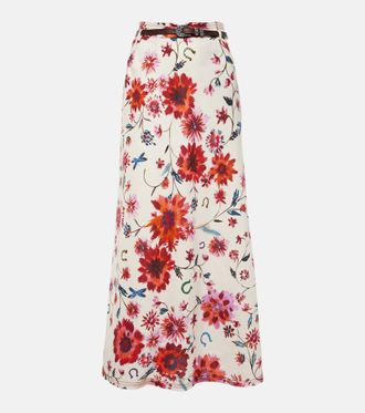 Dorothee Schumacher Jupe midi Floral Ease en lin